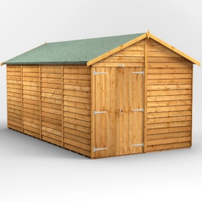 Power Overlap Apex Shed 16x8 | Garden Sheds - Atlantic Timber