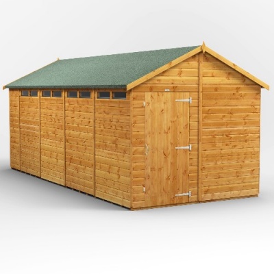 Power Apex Security Shed 18x8 | Garden Sheds - Atlantic Timber