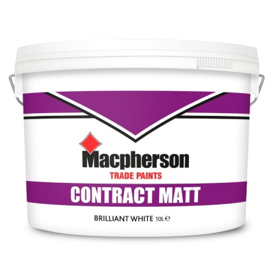 Macpherson Trade Contract Brilliant White Matt Emulsion Paint 10Ltr ...