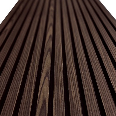 Acoustic Wooden Slat Panel Smoked Walnut. Acoustic Panels - Atlantic Timber