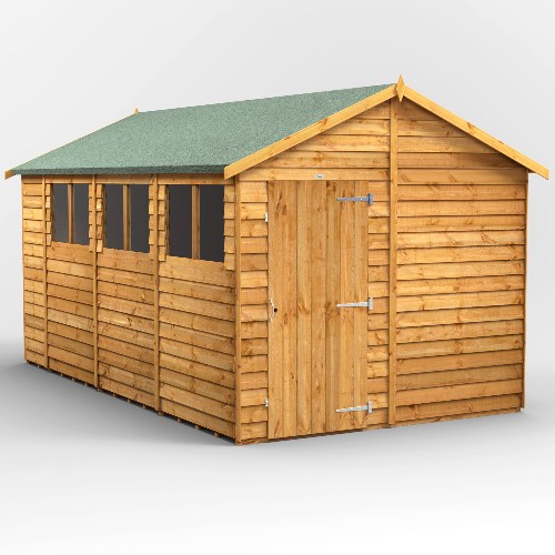Power Overlap Apex Shed 14x8 | Garden Sheds - Atlantic Timber