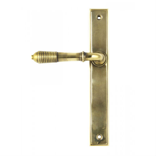 Reeded Slimline Sprung Lever Door Handle on Various Backplates ...