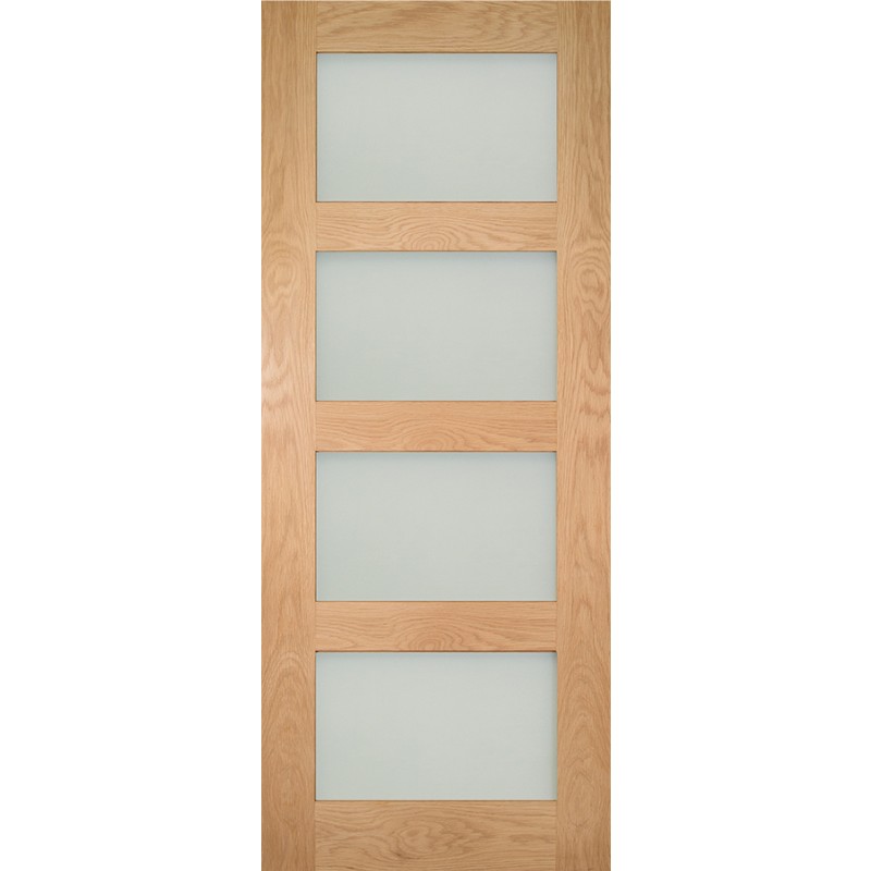 Internal Pre-Finished Oak Coventry Frosted Glazed Door - Atlantic Timber