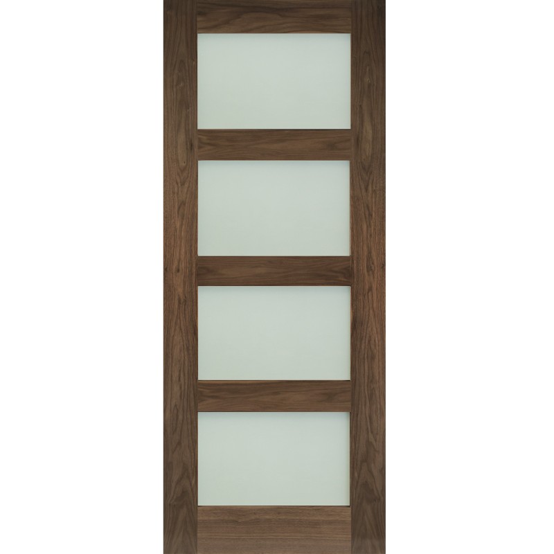 Internal Pre-Finished Walnut Coventry Frosted Glazed Door - Atlantic Timber