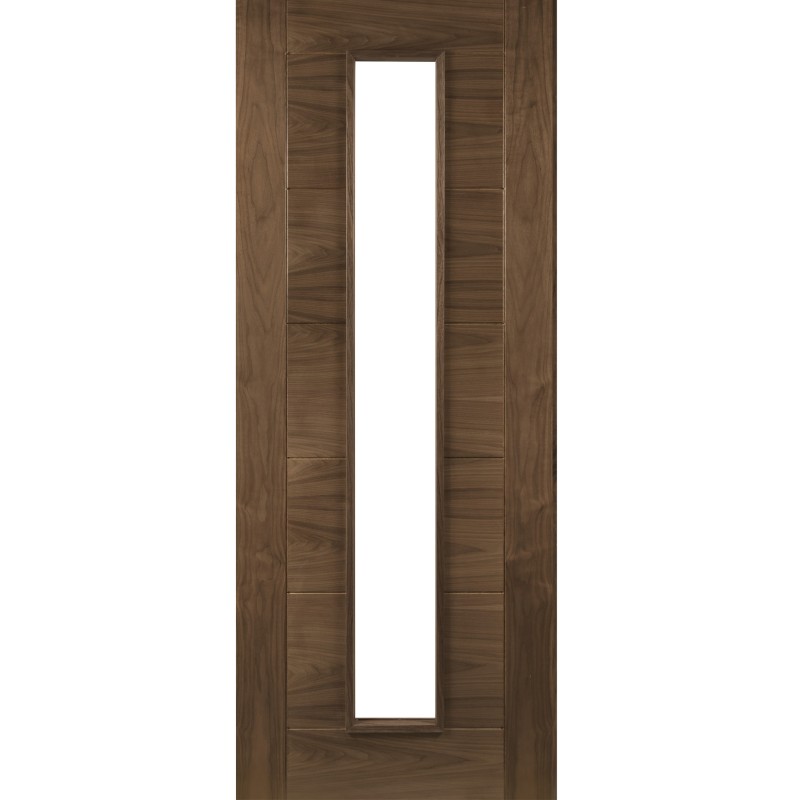 Internal Pre-Finished Walnut Seville Clear Glazed Door - Atlantic Timber