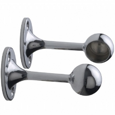 Rothley Delux End Brackets Chrome Finish 19mm (Pack of 2) - Atlantic Timber