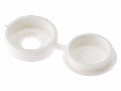 White Hinged Screw Cover Cap (Pack of 20) - Atlantic Timber