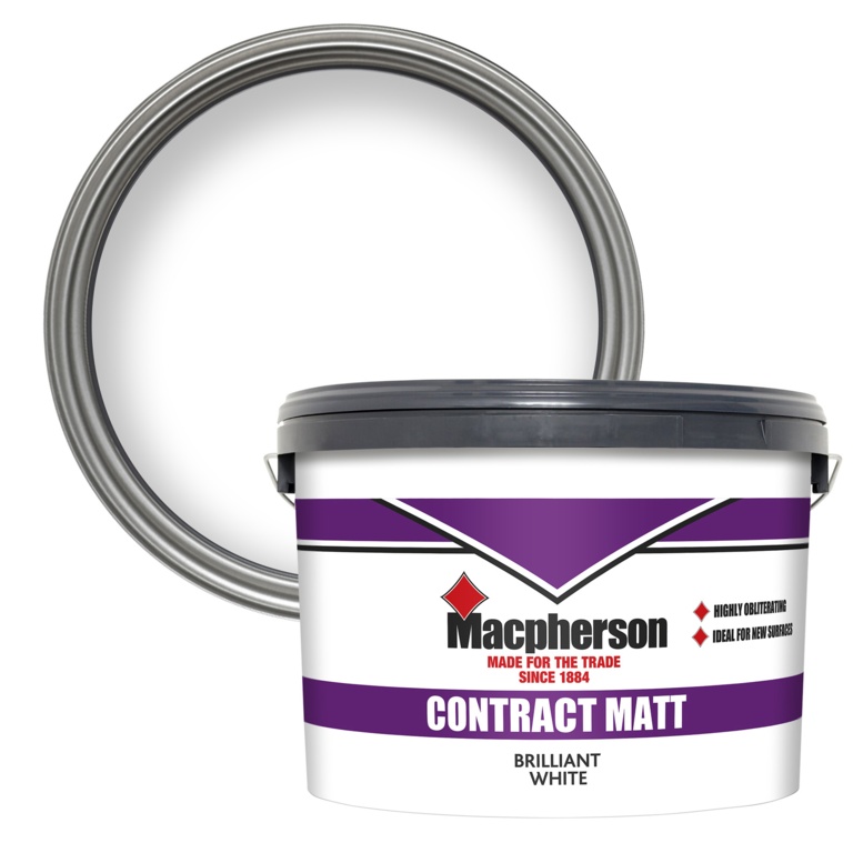 Macpherson Trade Contract Brilliant White Matt Emulsion Paint 10Ltr ...
