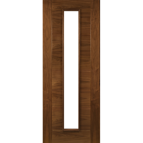 Internal Pre-Finished Walnut Seville Clear Glazed Door - Atlantic Timber