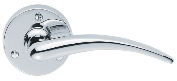 Wing Lever Door Handle on Round Rose - Atlantic Timber