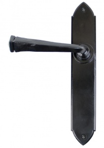 Gothic Lever Door Handle on Various Backplates - Atlantic Timber