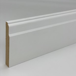 MDF Rounded & Grooved Skirting Board - White Primed 4.4m x 119mm x 18mm ...